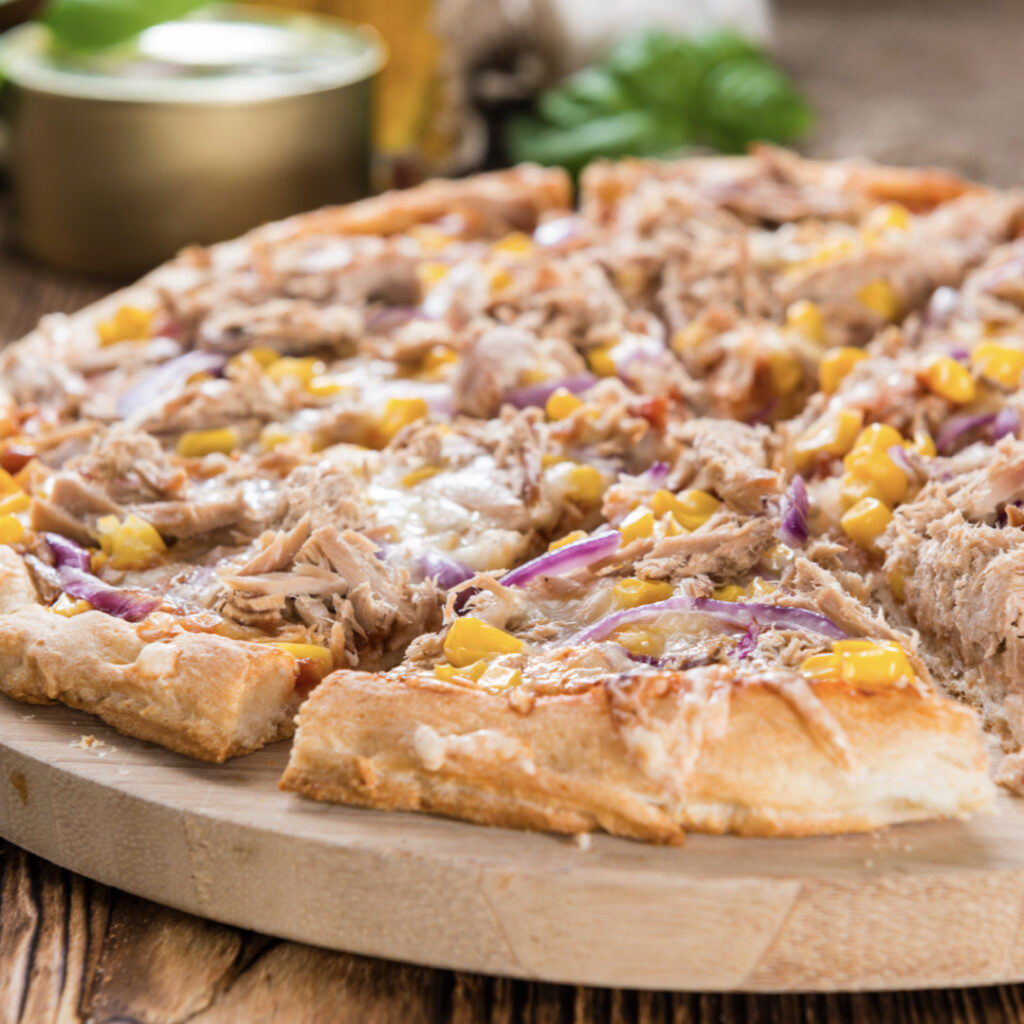 Pizza au thon - Pompon Rouge