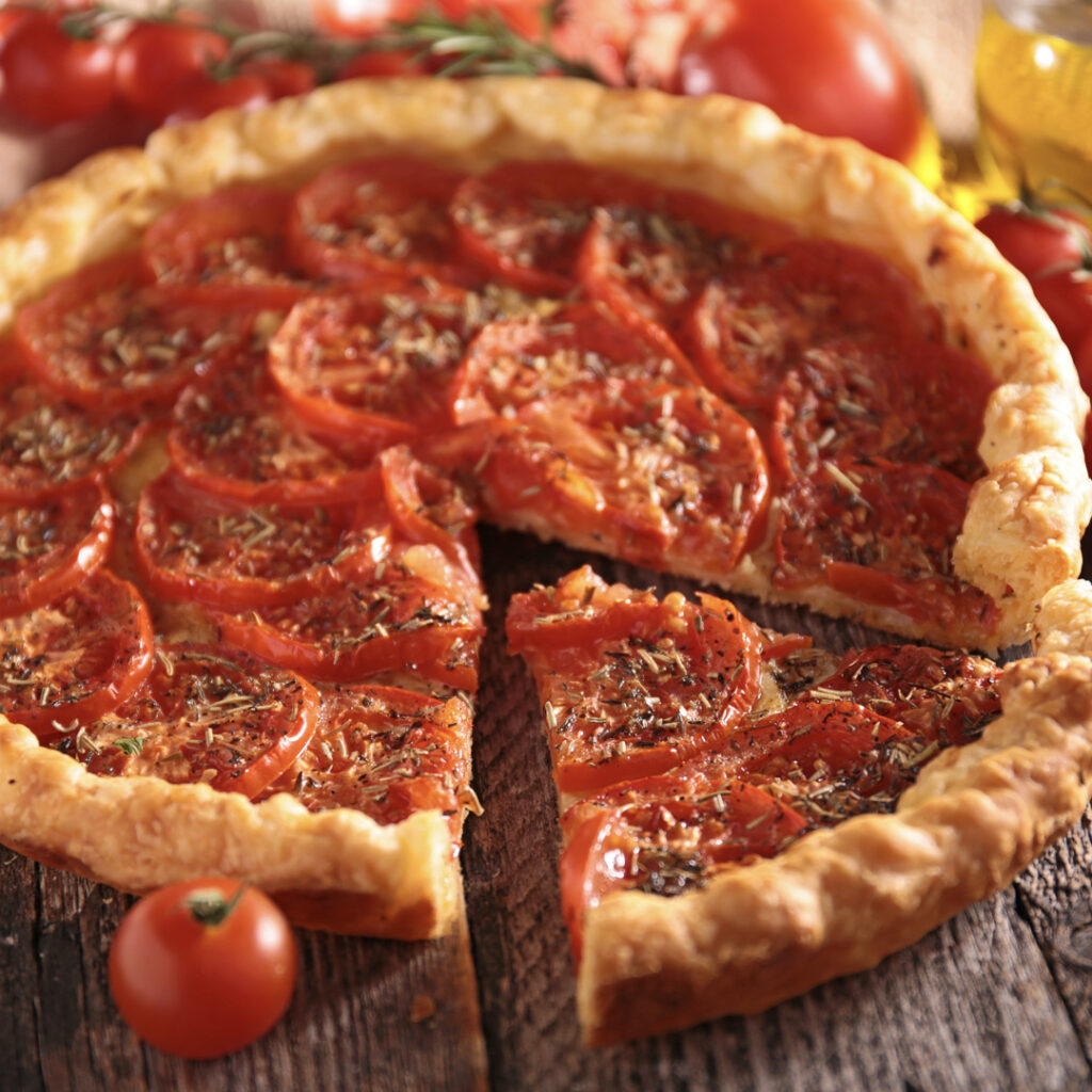 Tarte thon, tomate et moutarde - Pompon Rouge